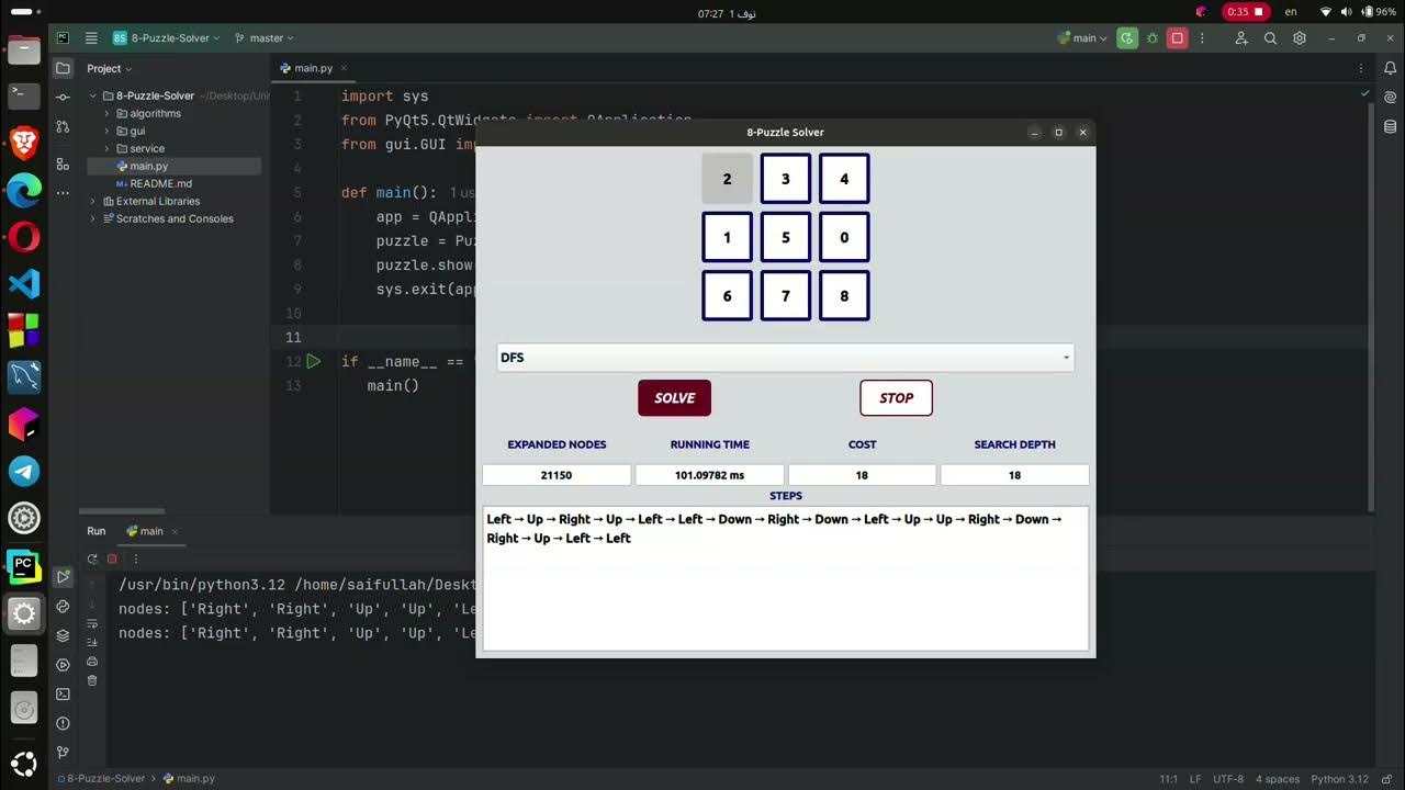 8-Puzzle Solver using Informed and Uninformed Search | AI - YouTube