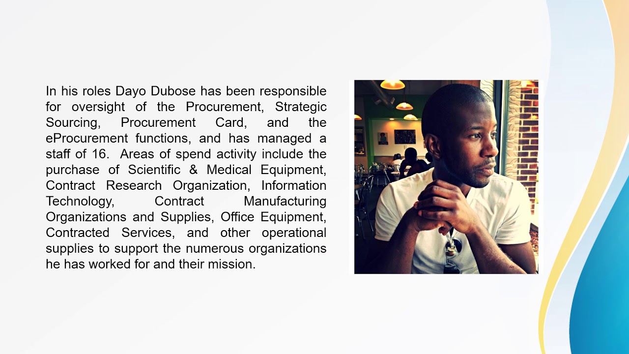 Dayo DuBose - The Procurement, Strategic Sourcing, Supply Chain Consultant - YouTube