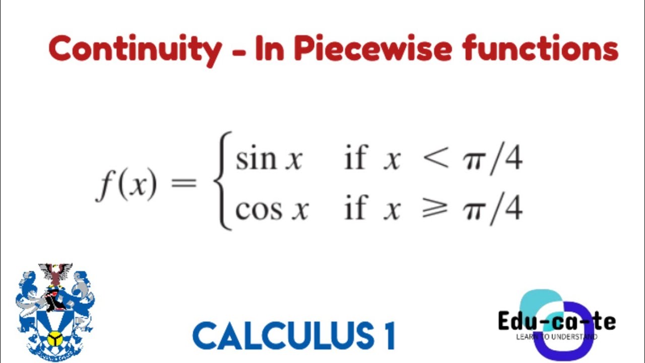 Continuity in piecewise functions - Calculus 1 - YouTube