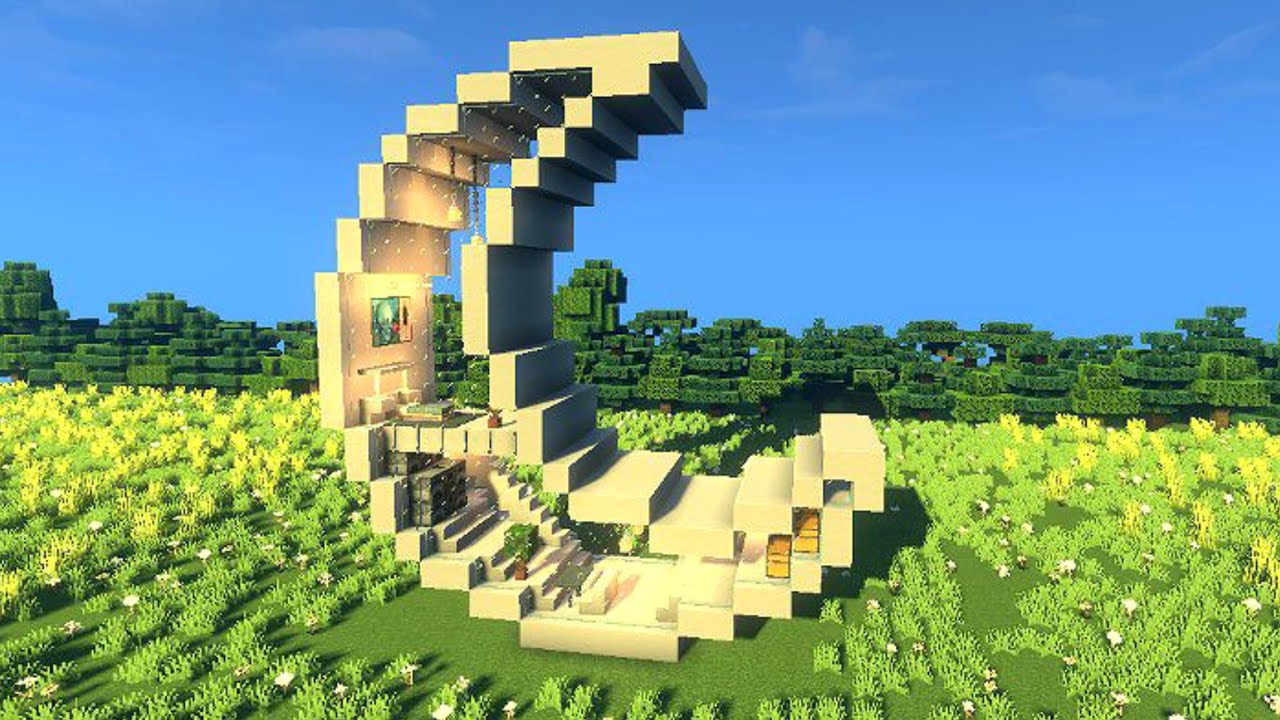 ⚒️Minecraft | Construa uma linda casa moderna em formato de lua no ...