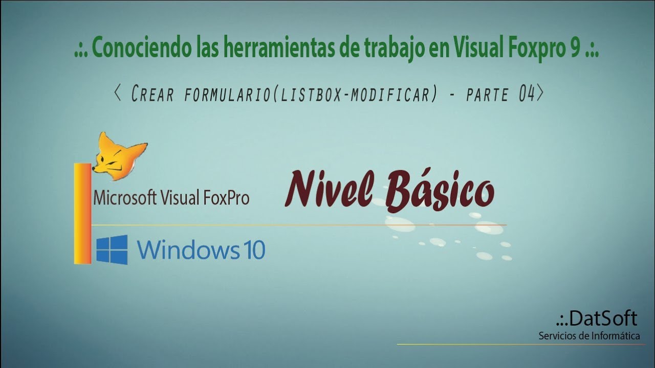 Conociendo las herramientas de trabajo en Visual Foxpro 9 - listbox modificar parte 04 - YouTube