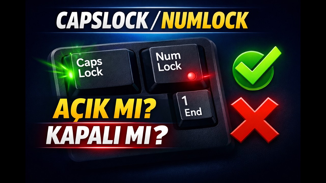 CAPSLOCK, NUMLOCK TUŞU AÇIK mı KAPALI mı Gösterme Programı - YouTube