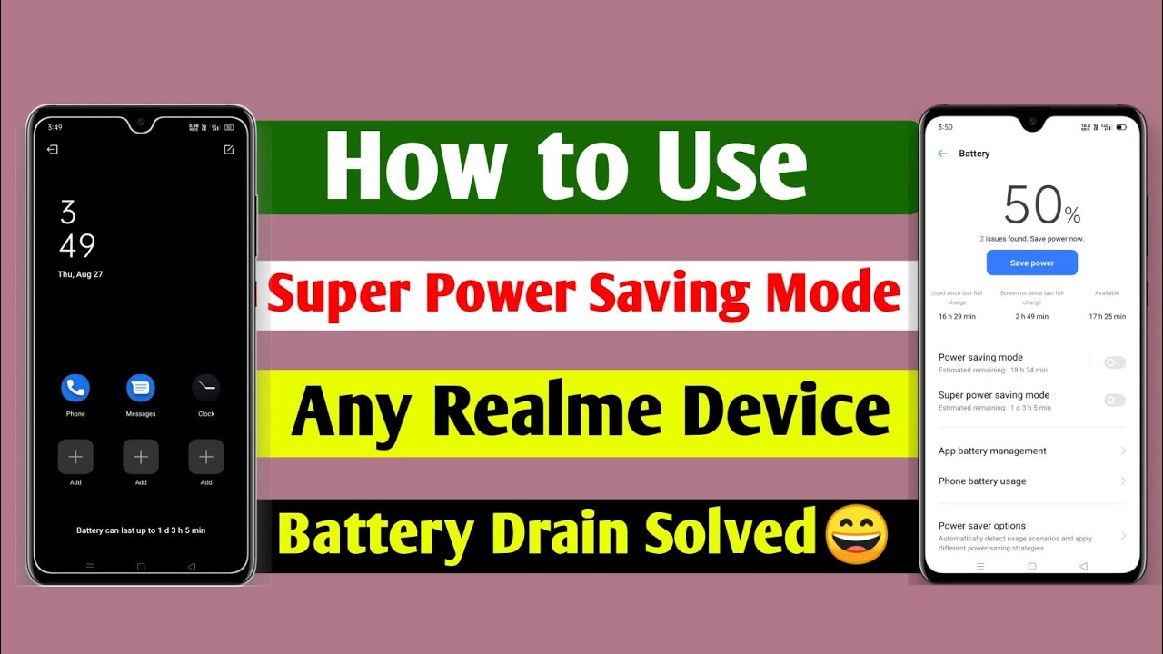 How to Use Super Power Saving Mode in Realme | Battery Drain Solved ...