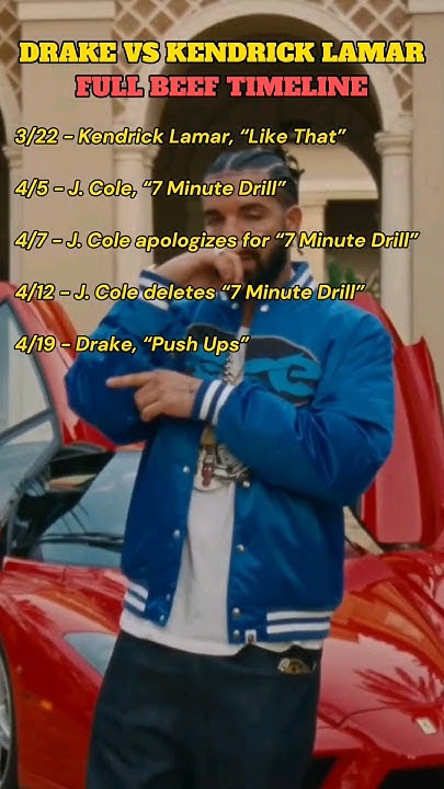 Drake VS Kendrick Lamar Full Beef Timeline! #drake #kendricklamar #beef ...