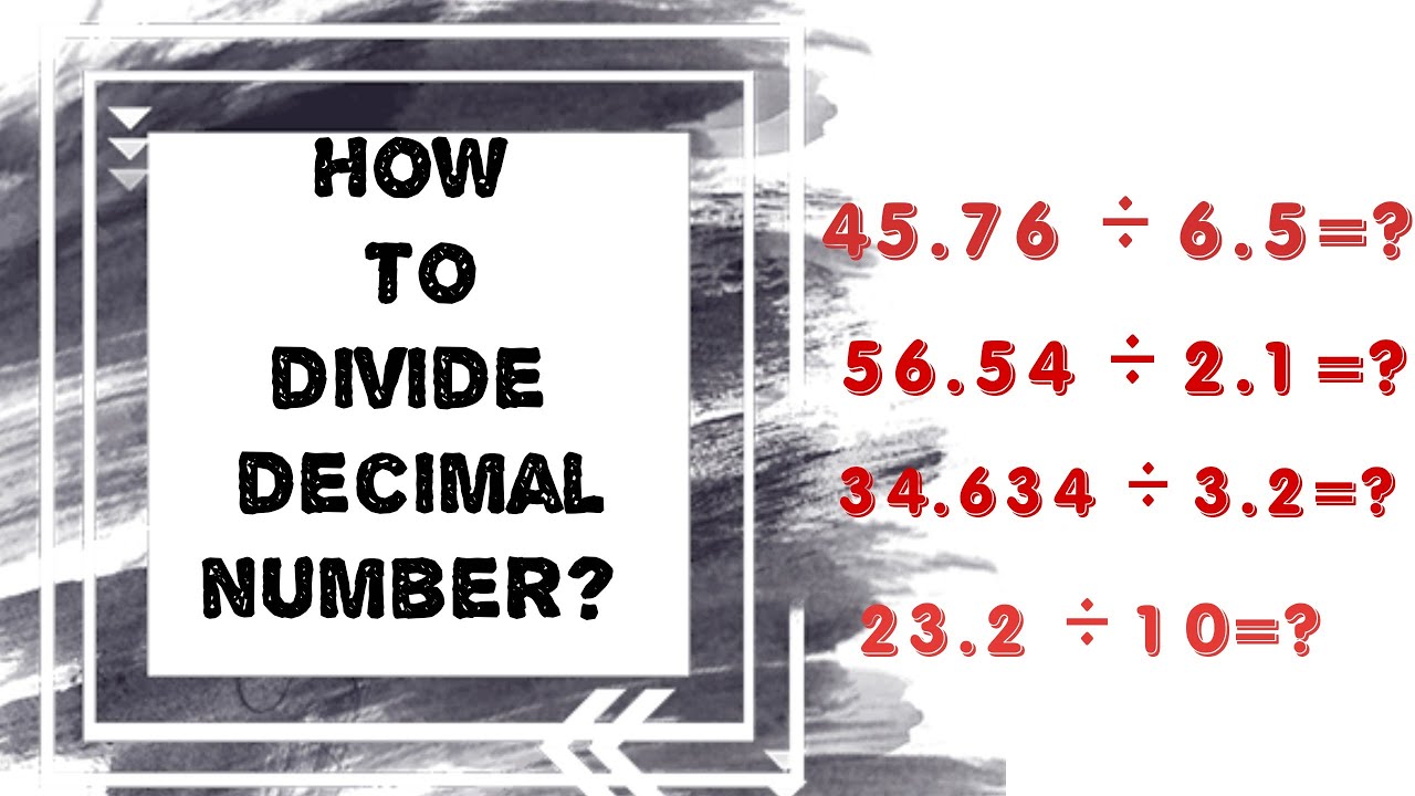 How to divide decimal numbers? - YouTube