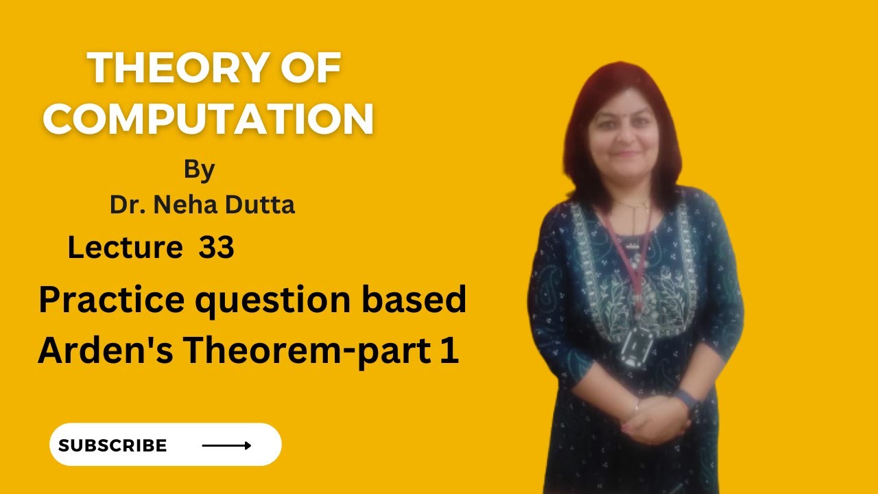 Lecture 33 TOC (Question based on Arden's Theorem) - YouTube