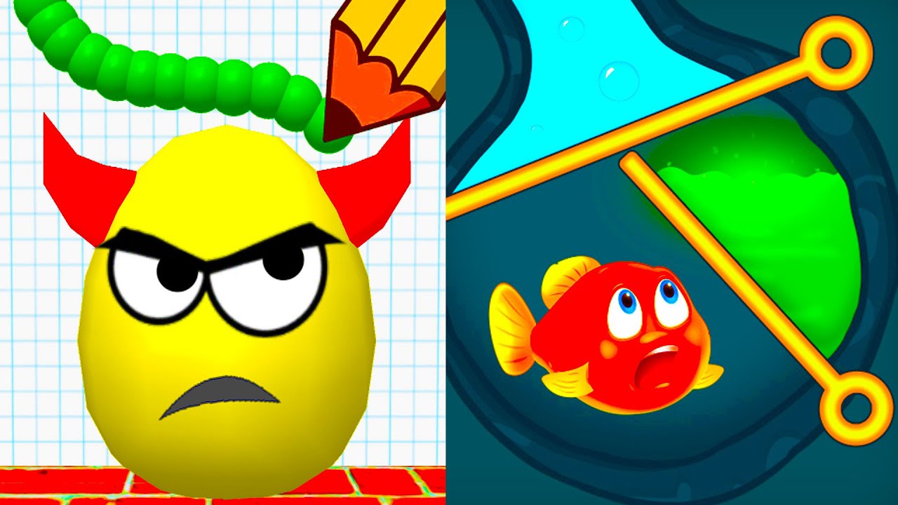 Draw To Smash Save the Fish 😱🍥🎀💮😱 Hard Levels Challenge Walkthrough ...