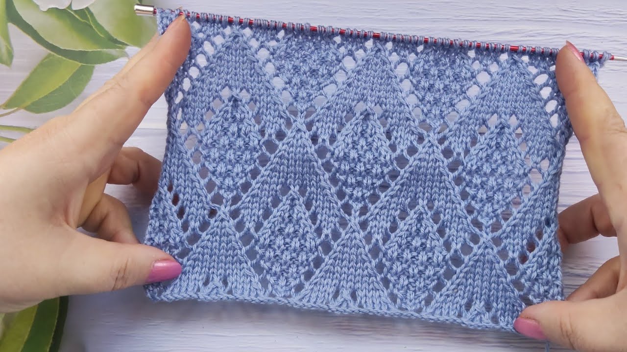 Lace Diamond Stitch | Ajour-Rautenmuster stricken | Punto Rombi ai ...