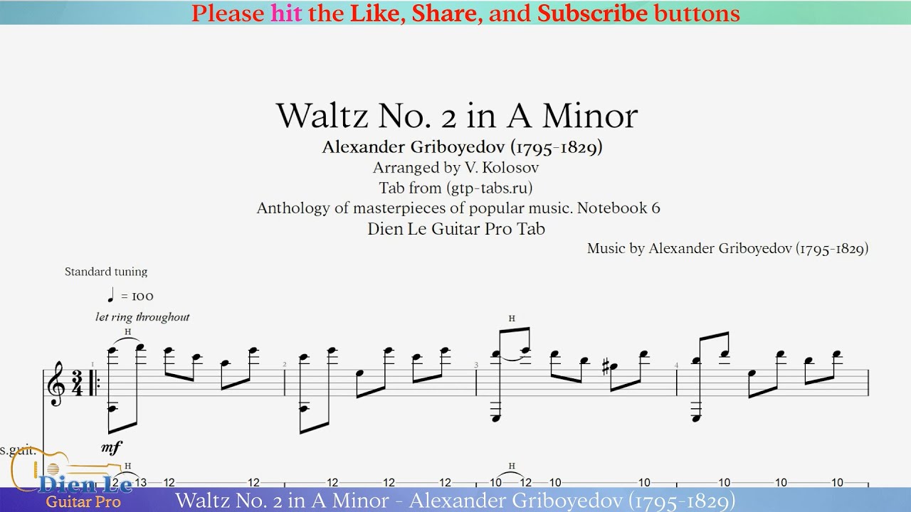 Waltz No. 2 in A Minor - Alexander Griboyedov (1795-1829) arr for ...