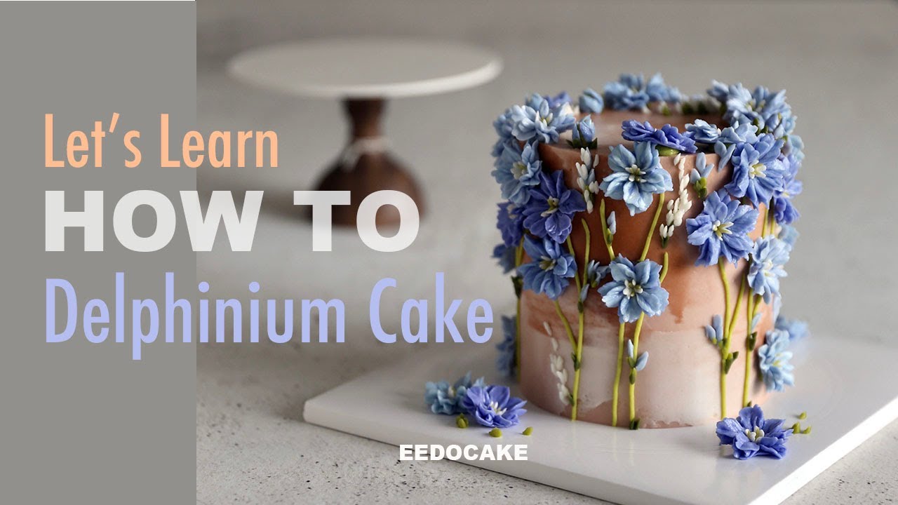 Let's learn how to Delphinium Flower Cake by Italian Meringue ...