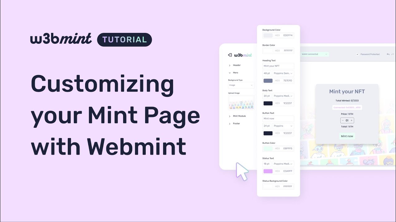 Webmint Tutorial Step 3: Build and customize your Mint Page - YouTube
