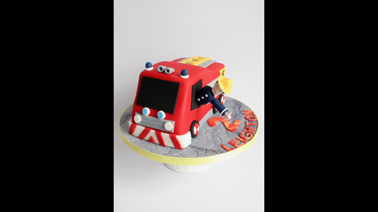 How to Make a Fireman Sam Fire Engine Cake Tutorial - YouTube