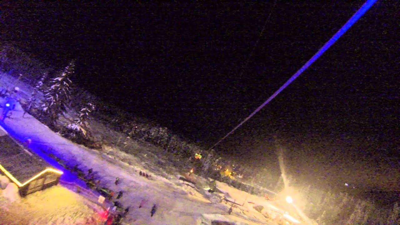 Winter Skibowl Zipline at Night - GoPro Video Part 2 - YouTube