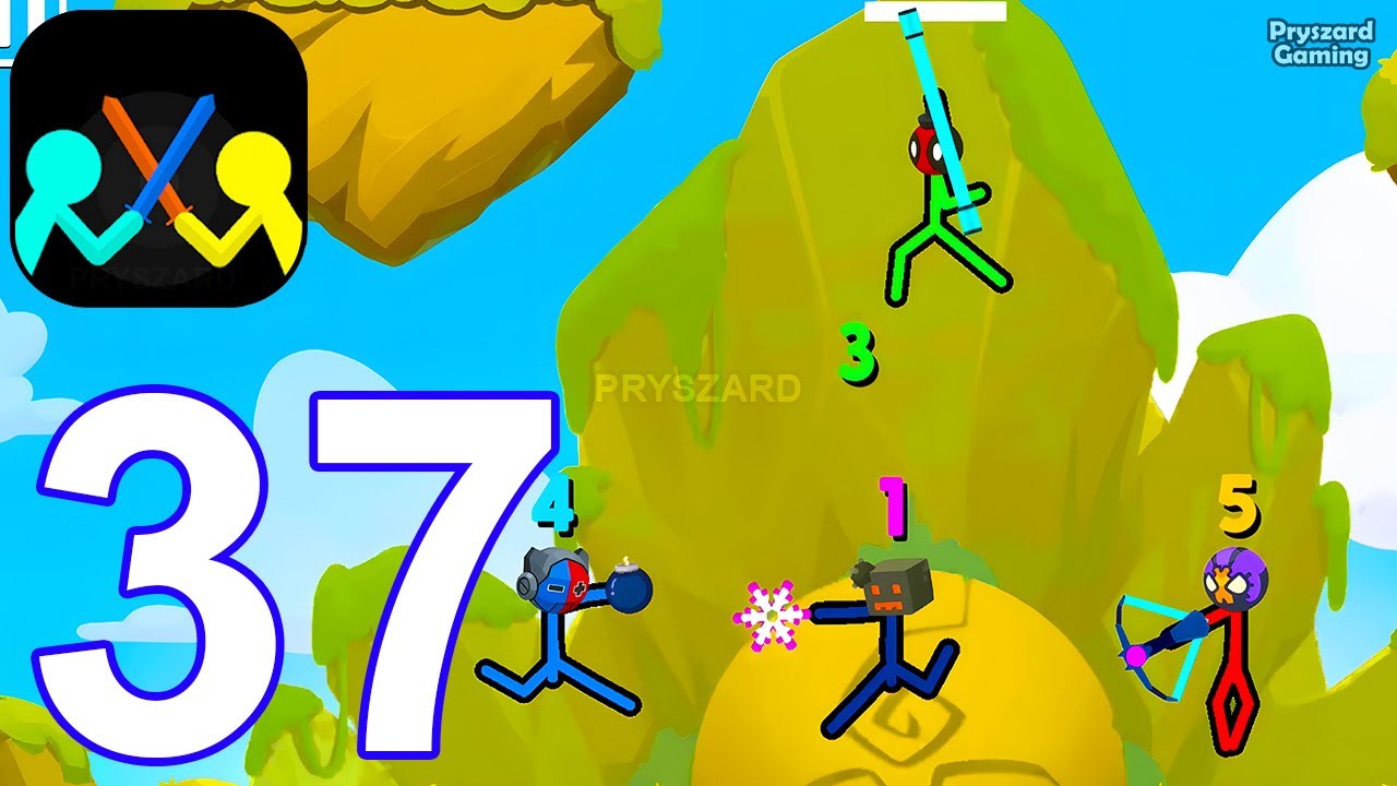 Supreme Duelist Stickman - Gameplay Walkthrough Part 37 1 2 3 4 Players Tournament (iOS, Android ...