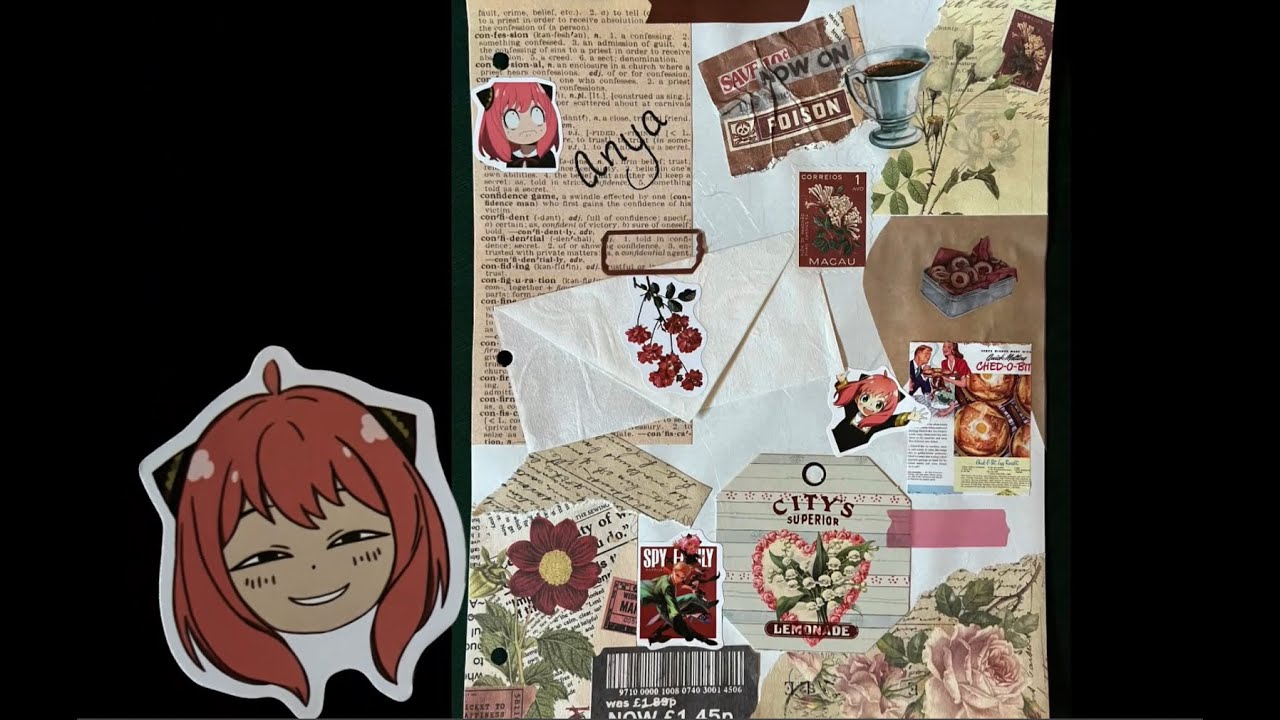 Anya "Spy x Family" Inspired Scrapbooking ASMR🔊+ BGM🎵 スクラップブッキング 스크랩북 ...