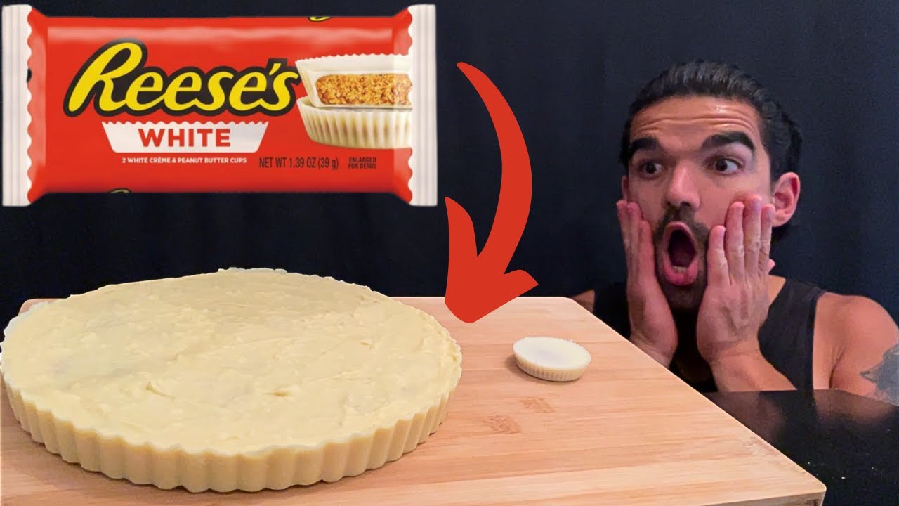 ASMR MUKBANG GIANT WHITE CHOCOLATE PEANUT BUTTER REESE'S, GIANT REESE'S ...