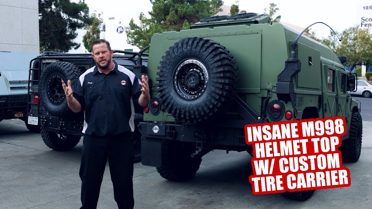 Insane M998 Humvee Helmet Top gets custom tire carrier! - YouTube