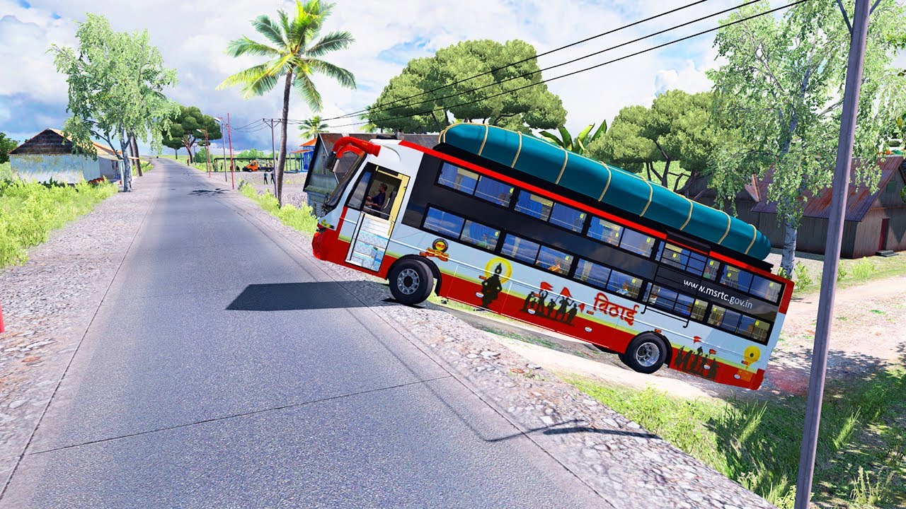 MSRTC Vithai Bus | Maharashtra Narrow Village Road | Prakash Vega Non ...