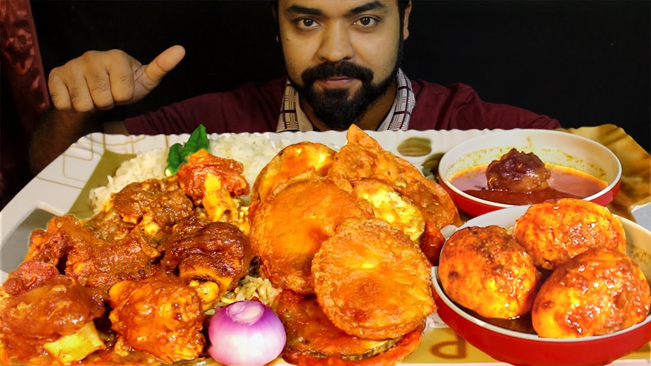 Extreme Spicy Mutton Paya,Duck Egg Bhuna,Brinjal Fry(মাটন পায়া,হাঁসের ...