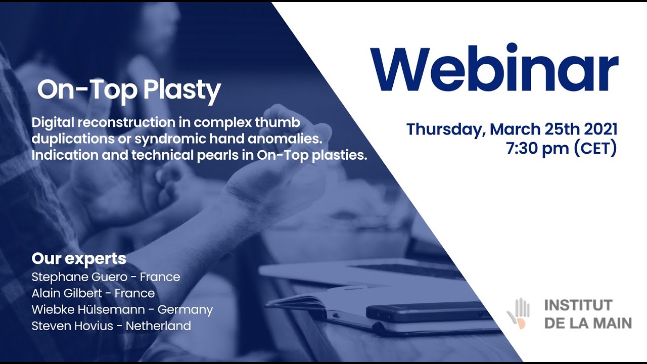 #1 Webinar of Institut de la Main : On-Top plasty - YouTube