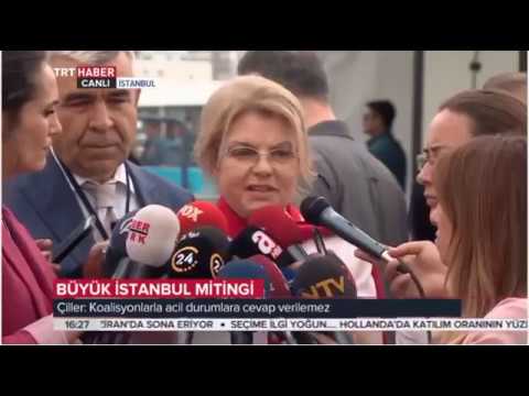 Eski Başbakan Tansu Çiller Ak Parti'nin Büyük İstanbul Mitinginde! Milli bir şuurla burdayım!