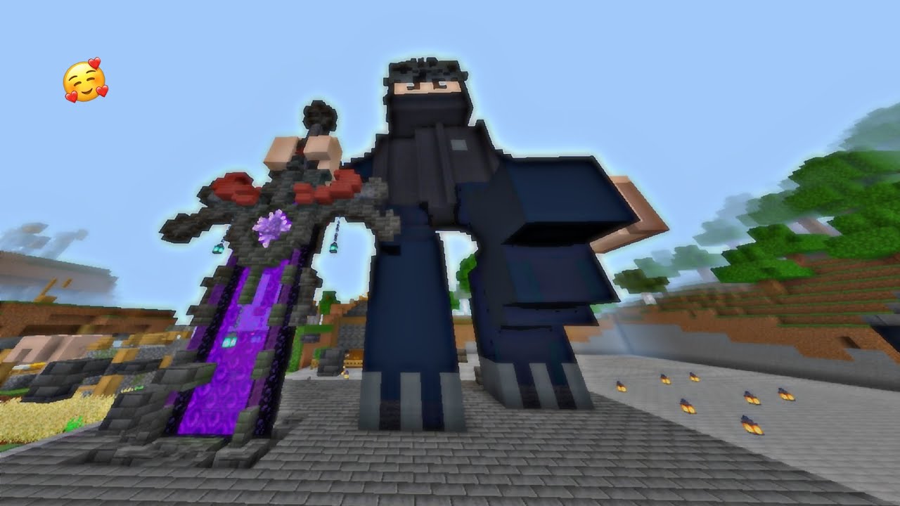 Building the biggest statue and nether portal in Minecraft with my ...