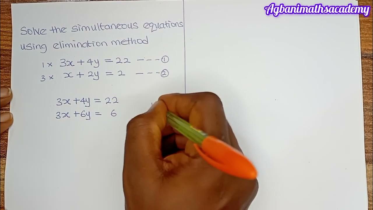 SOLVING SIMULTANEOUS EQUATIONS USING ELIMINATION METHOD - YouTube