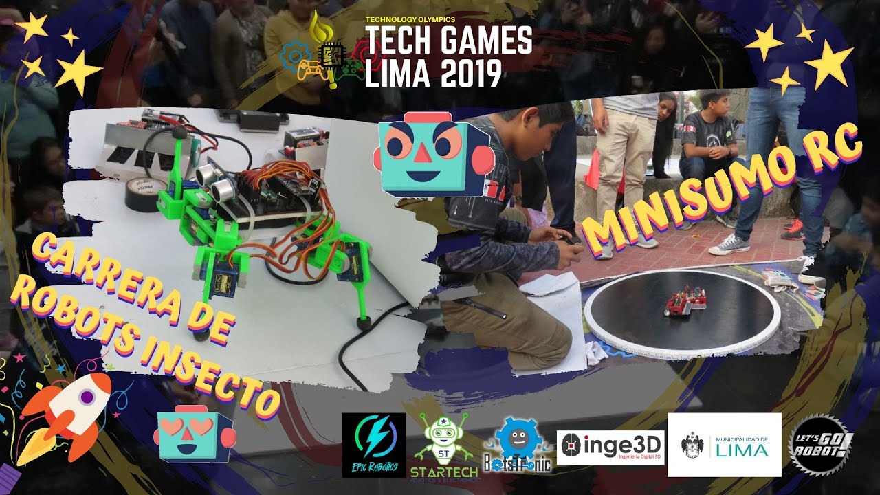 Carrera de Insectos & Minisumo RC - Tech Games Lima 2019 - YouTube