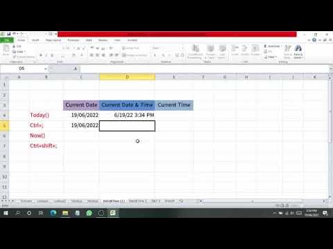 Microsoft Excel: Current Date & Time - YouTube
