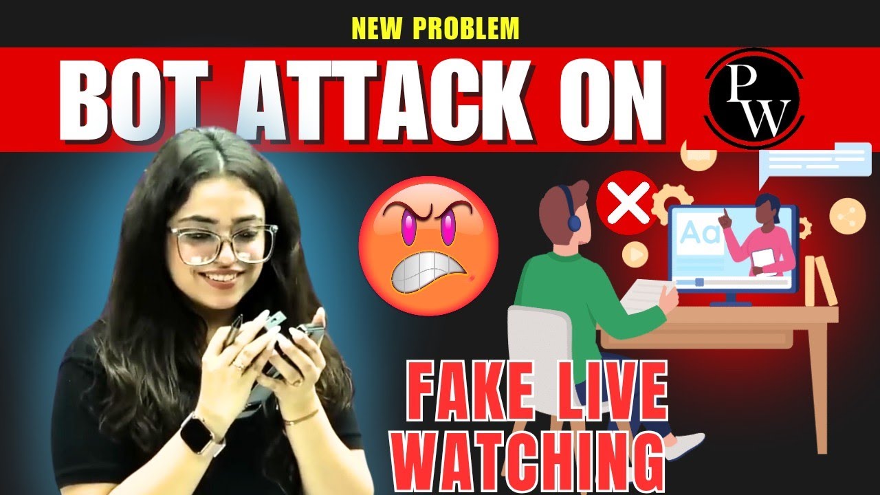 BOT ATTACK 🤖 ON PHYSICS WALLAH LIVE CLASS 😱😳 #alakhpandey #physicswallah #botattack - YouTube