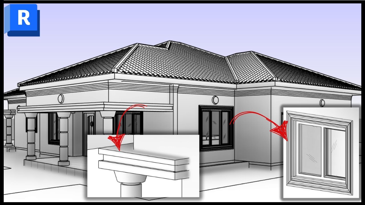 Revit tutorials Sweep with family profiles + model in place - YouTube