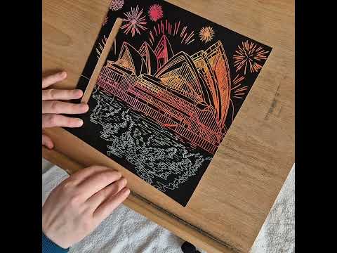 Relaxing ASMR Scratch Art - Sydney Opera house 7 - YouTube