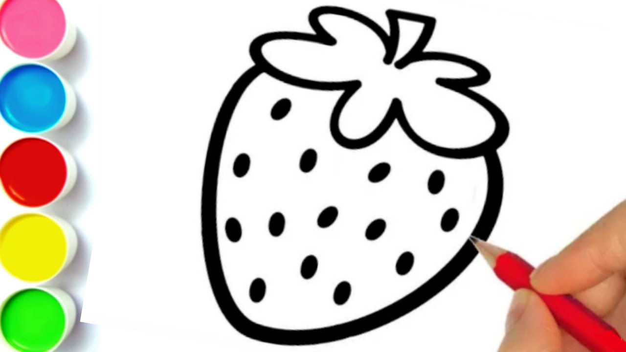 How to Draw a Strawberry Easy Drawing for Kids Step by Step || Kids ...