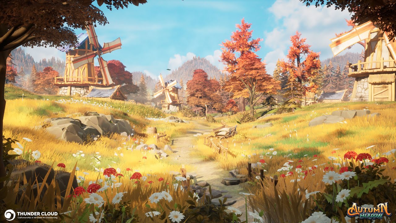 Stylized Autumn Meadow Demo Level Preview Video - YouTube