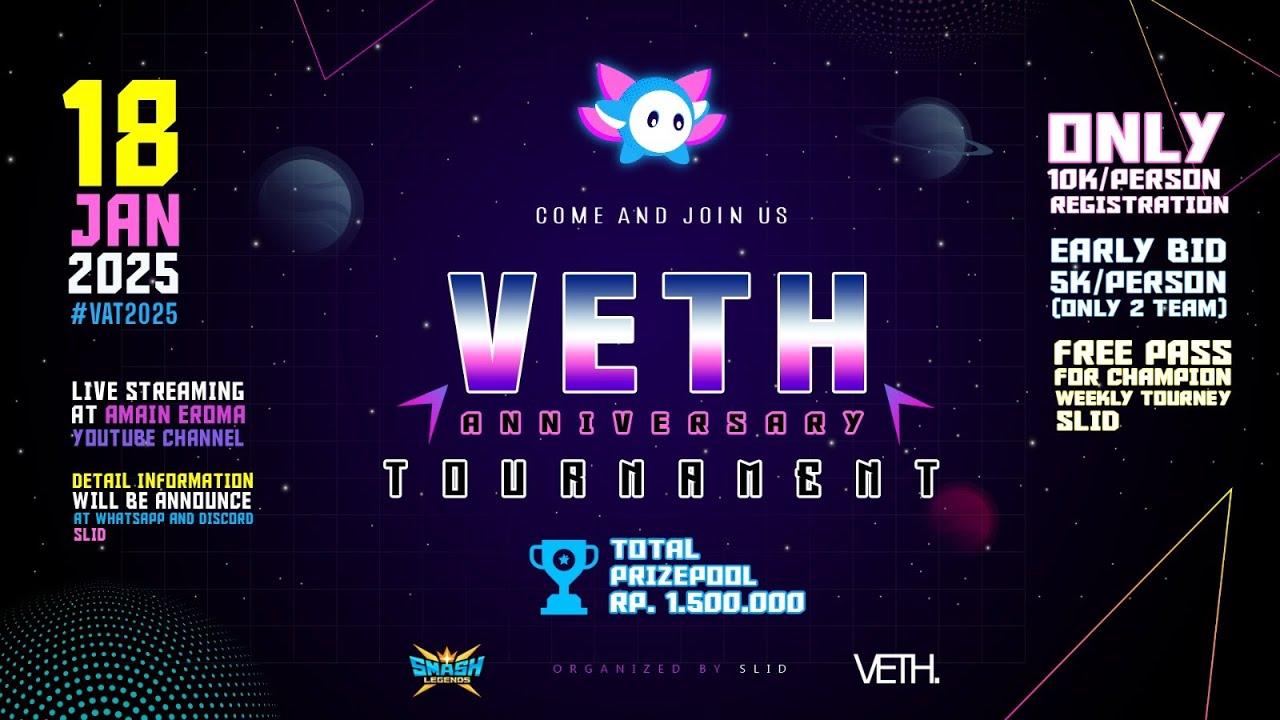 🔴 Weekly turnamen SLID x VETH Anniversary | Smash Legends (INDO/ENG ...