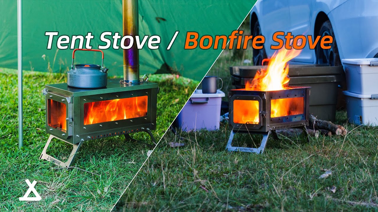 Tent Stoves Wood Burning Bonfire Mode | Installation and Burning Usage ...