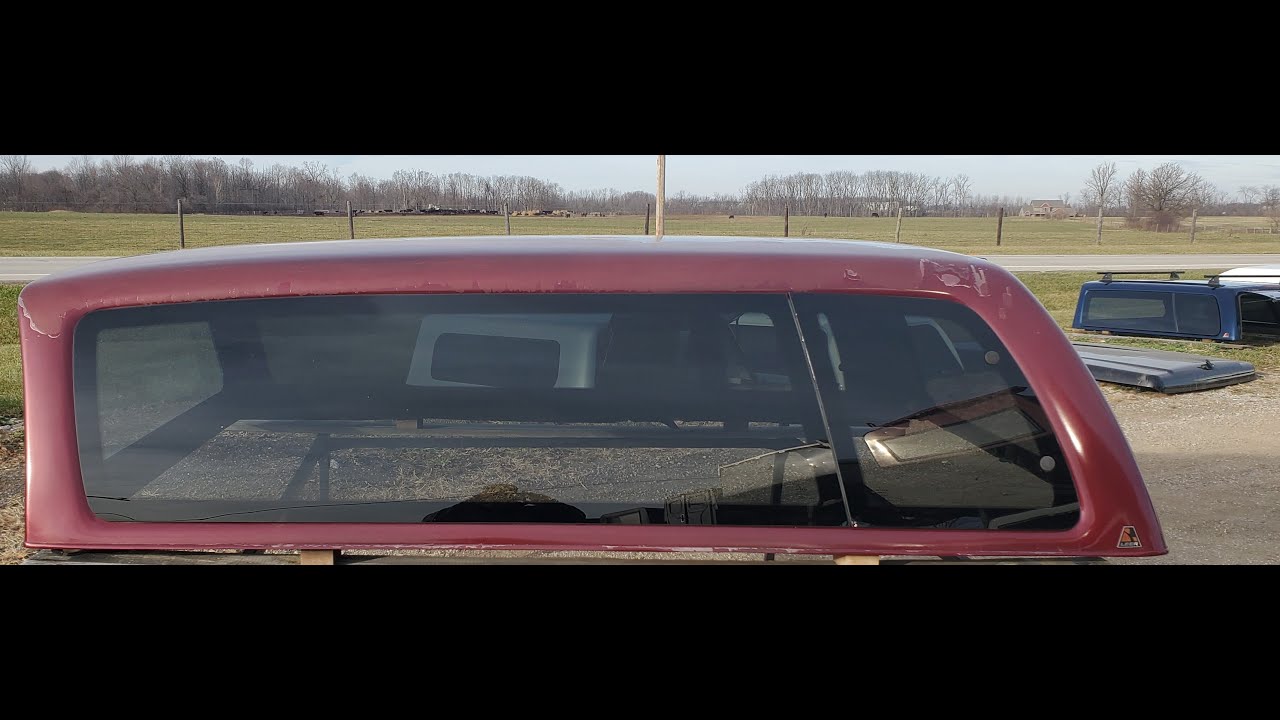 Walk-around of used Leer Wedge style Fiberglass Topper for sale. 99-06 ...