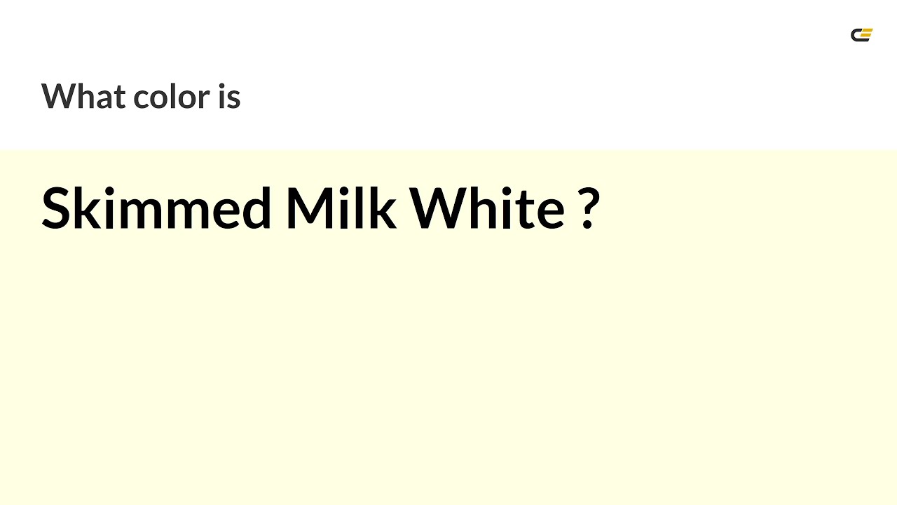 Skimmed Milk White color #feffe3 hex Cool Yellow color feffe3 - YouTube