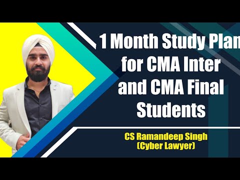 1 MONTH STUDY PLAN FOR CMA INTER AND FINAL STUDENTS - YouTube