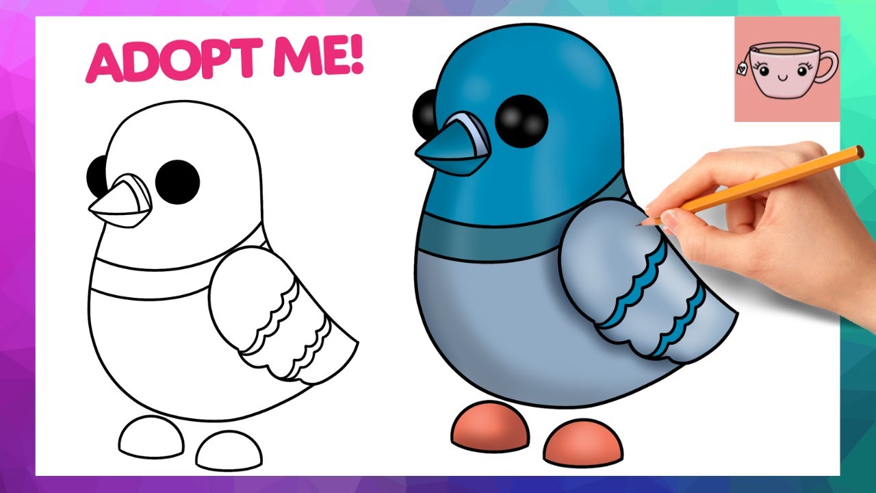 How To Draw Rock Pigeon | Adopt Me | Cute Easy Drawing Tutorial - YouTube