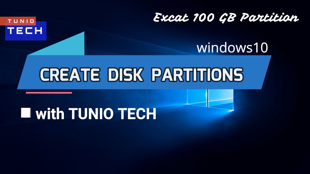 Create Disk Partition How To Create Disk Partition Windows10 Youtube