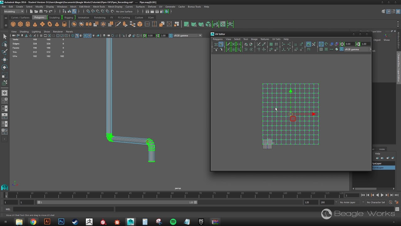 Maya Tutorial: UV Mapping Pipes Quickly - YouTube
