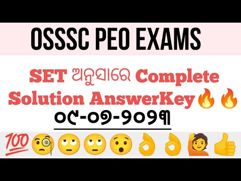 #OSSSC_PEO_SET_WISE_QUESTION_SOLUTIONS_2023||OSSSC PEO ANSWER KEY 2023 ...