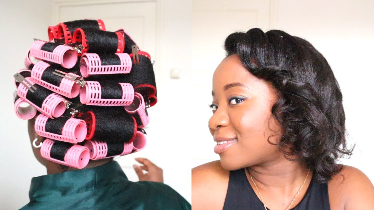 Roller Set Tutorial Relaxed Hair Youtube