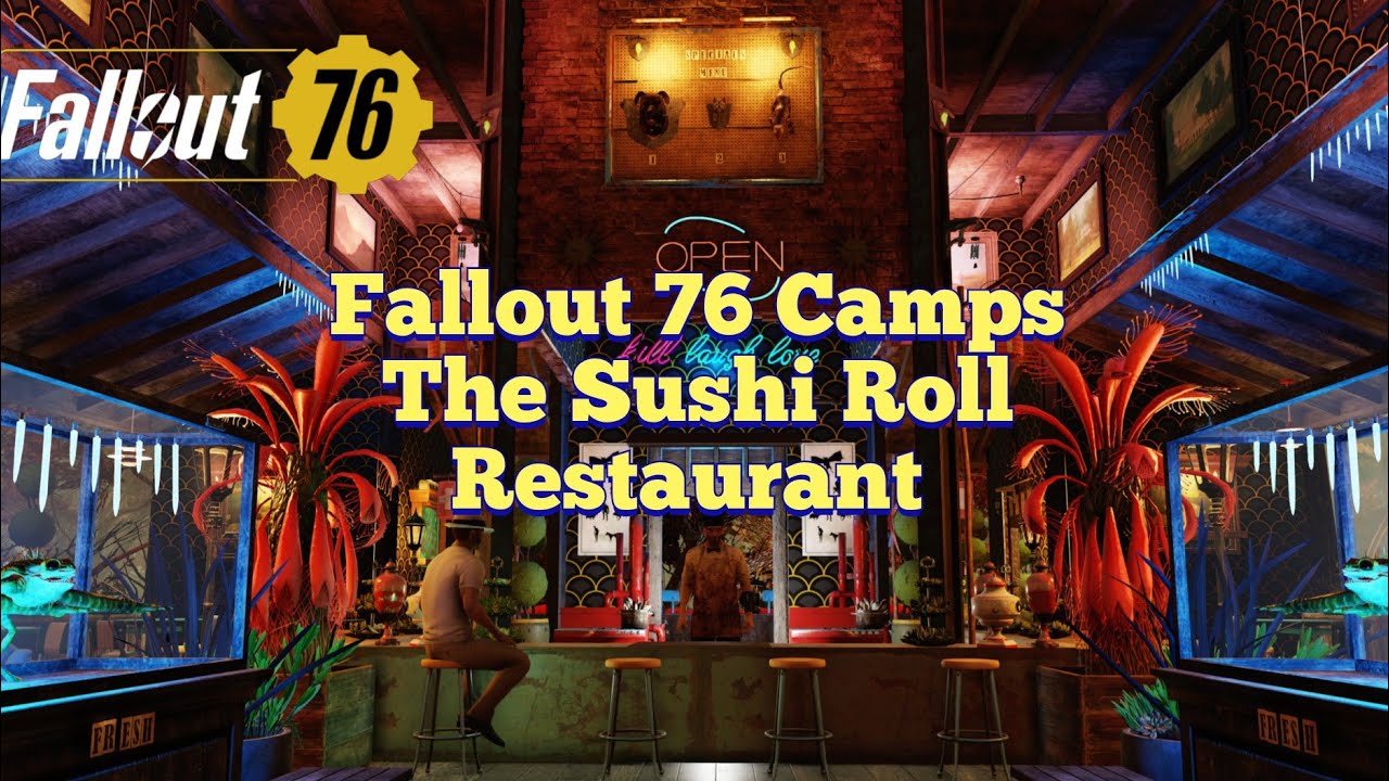 Fallout 76 Camp Build ( The Sushi Roll Restaurant ) - YouTube