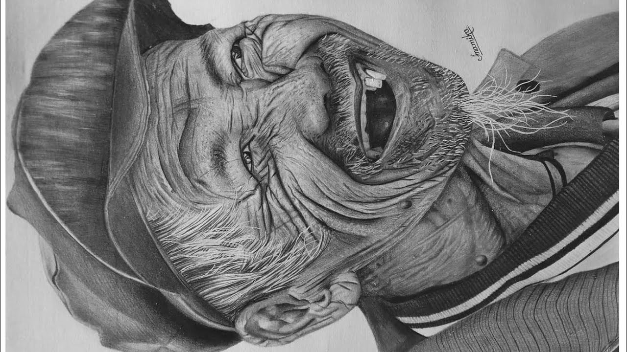 Realistic pencil sketch of a Old Man / How to Draw a Old Man - YouTube