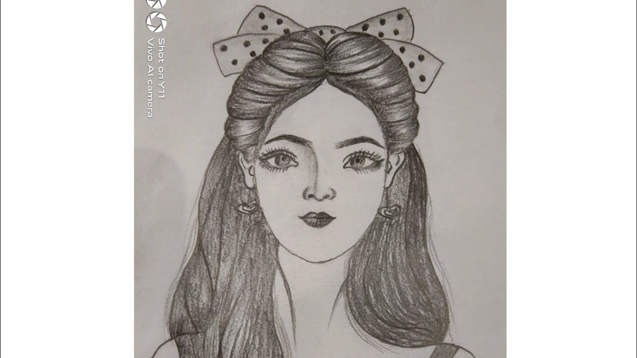 How to draw a beautiful girl drawing with beautiful hairstyle/pencil ...