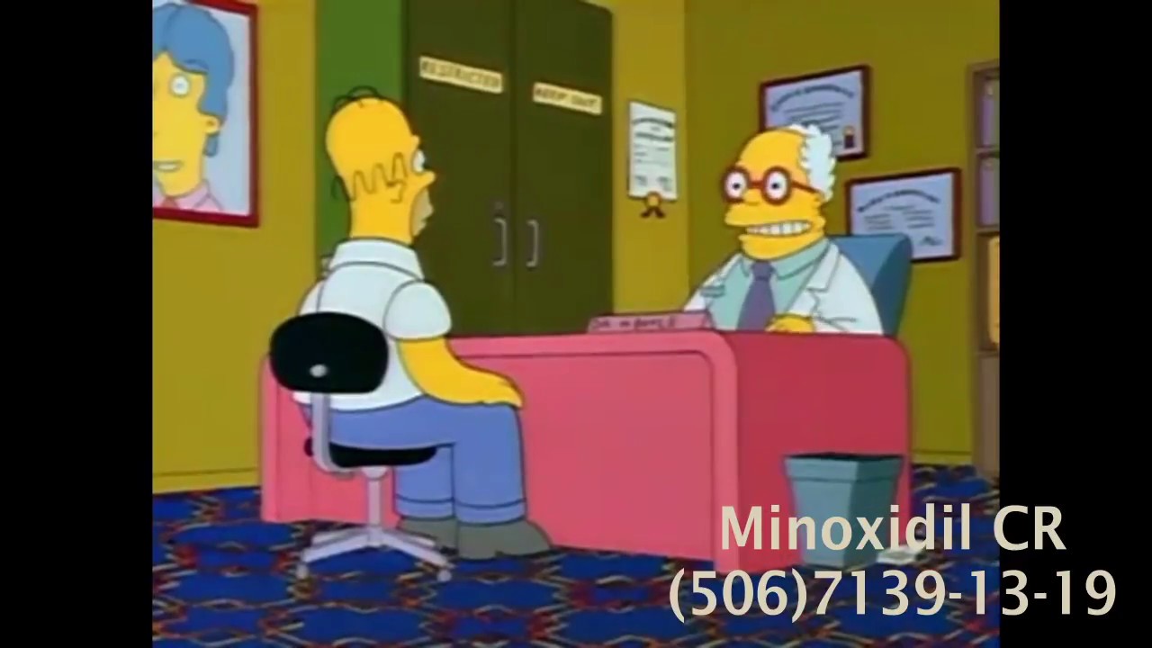 ¡Minoxidil CR en los Simpson! Homero recupera su cabello - YouTube