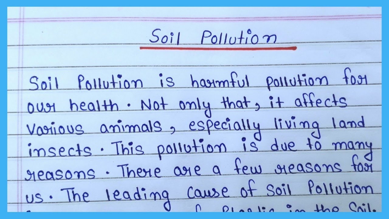 Essay On Soil Pollution||English Essay Writing - YouTube