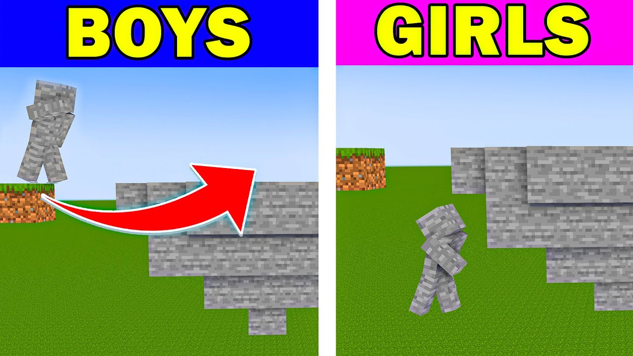 boys vs girls solve minecraft riddles: - YouTube